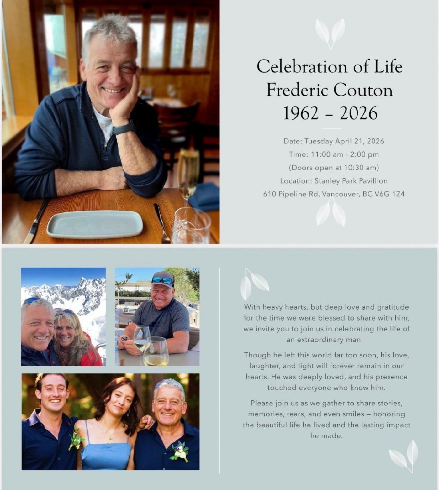 Sad News - Frederic Couton - Capilano RFC